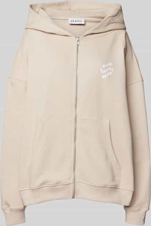 Oh April Oversized Sweatjacke mit Label-Print