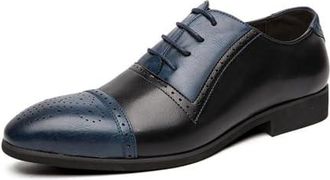 Generic Chaussures brogues à lacets pour homme Style classique Noir, bleu/noir, 41 1/3 EU