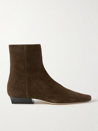 Staud Bottines En Daim Wally - Marron