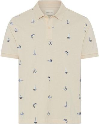 GANT Poloshirt EMBROIDERED mit Anker-Stickerei allover
