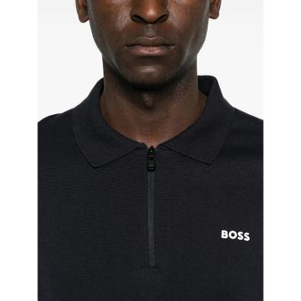 HUGO BOSS Logo-Embroidered Cotton Polo Shirt - Black