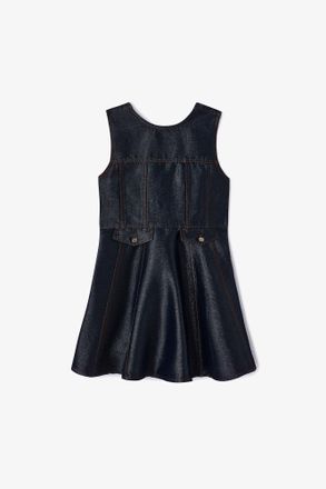 Ganni Gl&auml;nzendes Minikleid aus Denim marineblau