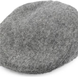Ruslan Baginskiy IVC031 Wool-Blend Brushed Flat Cap - Gray
