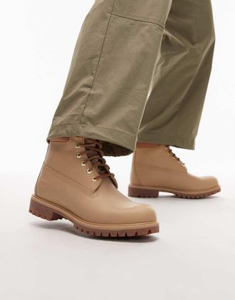 Timberland Bottes 6 pouces en cuir de qualit&eacute; sup&eacute;rieure - Beige moyen-Neutre