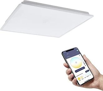 Eglo connect.z Smart-Home LED Panel Herrora-Z, Deckenlampe L x B 59,5 cm, ZigBee, App und Sprachsteuerung Alexa, Lichtfarbe einstellbar (warmweiß-kaltweiß)