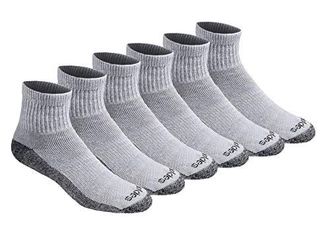 Dickies Dri-Tech Moisture Control Quarter Socks, Available in M-XXL (6, 12, 18 Chaussettes décontractées, Gris (6 Paires), Large (Lot de 6) Homme