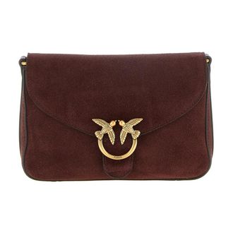 Pinko Love Birds Wildleder Umh&auml;ngetasche - - Bags - Damen - Rot - ONE SIZE