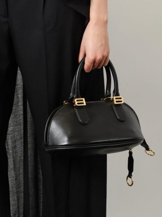 Balenciaga Womens Handbag Bowling Bolero Leather Black Handbags Hand Bags