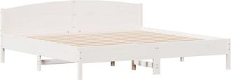 vidaXL Massivholzbett ohne Matratze Weiß 180x200 cm Kiefernholz Vidaxl
