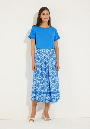 More & More Kurzarmshirt softes T-Shirt mit Chiffonkante