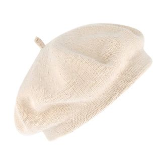 Fiebig Feinstrickbaske mit Zipfel | Barett in OneSize aus Baumwolle | Leichte Wollbaske in vielen Farben (One Size, Natur)