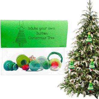 Generico Weihnachts-Set mit Knöpfen, Weihnachtsmann, Weihnachtsbaum, Bastelset für Kinder und Erwachsene, zum Basteln für Rückspiegel und