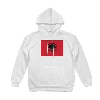 Generic Sweatshirt Albanie Doublure Polaire Albanie Drapeau Lettres Graphiques Pull Col Rond Manches Longues Coupe Ample Sweat Vêtements Plusieurs Couleurs du