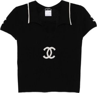 Chanel haut à manches courtes (années 1990-2000) - Noir