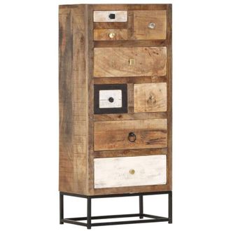 vidaXL Vidaxl - Commode en bois de r&eacute;cup&eacute;ration massif 45 x 30 x 105 cm - 8 tiroirs - Pieds en acier enduit de poudre - Style industriel