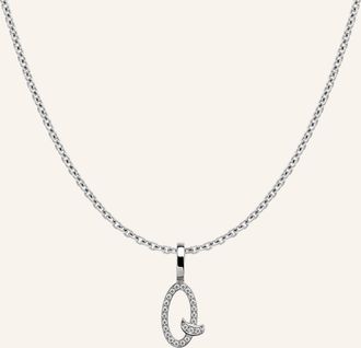 Cada Cada Kette Tiny Diamond Letter Q silber