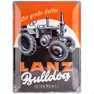 Nostalgic Art Retro Blechschild, 30 x 40 cm, Lanz Bulldog - Geschenk-Idee für Traktor-Fans, Original Lizenzprodukt (OLP), aus Metall, Vintage Design, Blechschilder 