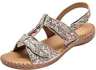 Pediconfort Sandales ultra souples en cuir - FEMME - Taille : 40 - Couleur : Imprimé multicolore