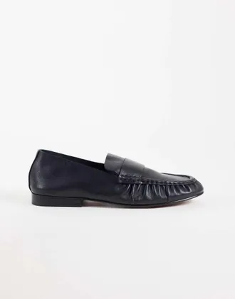 Asos Marlowe Loafer aus weichem, gerafftem schwarzem Leder
