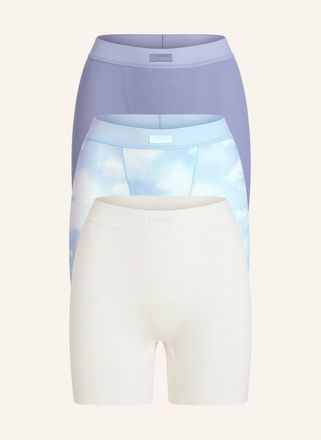 SKIMS Skims 3er-Pack Lounge-Shorts Cotton Rib blau