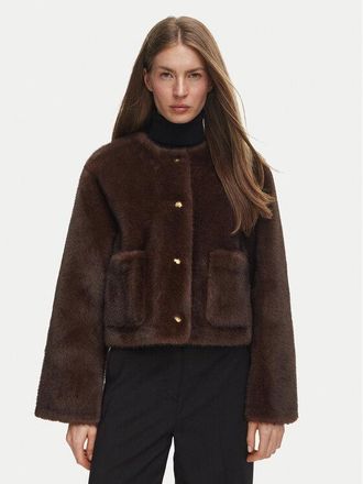 Tommy Hilfiger Pelzmantel WW0WW52919 Dunkelbraun Regular Fit