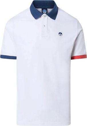 North Sails Homme, Tops, Blanc, Taille: 3XL Polo en coton avec logo sur le devant