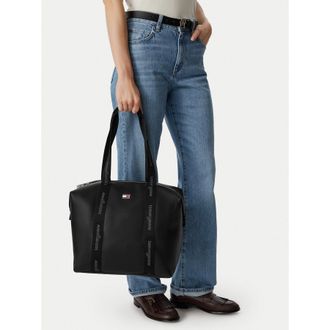 Tommy Jeans Handtasche Tommy Jeans Tjw Daily Elevated Tote AW0AW19046 Schwarz