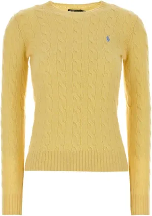 Polo Ralph Lauren Femme, Pulls, Jaune, Taille: 38 FR Pull en maille torsad&eacute;e