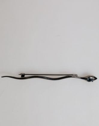 Dolce & Gabbana Black Brass Crystal Spilla Serpente Mens Brooch Pin Accessory