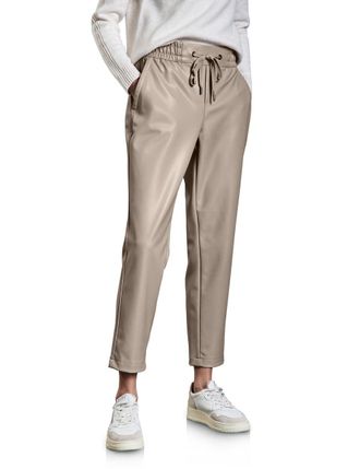 Street One Damen A378524 Beschichtete Hose, Breezy Beige, 42W / 28L EU