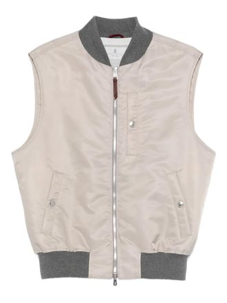Brunello Cucinelli zip-up gilet - Nude