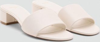 Mango Sandales lani&egrave;re &agrave; talon bloc &eacute;cru - Femme - 35 - MANGO