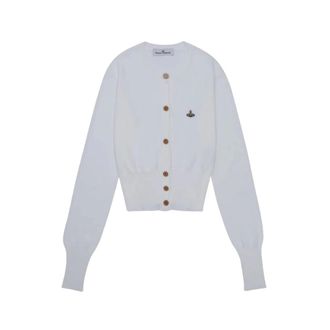 Vivienne Westwood Femme, Pulls, Blanc, Taille: 42 FR Bea Cropped Cardigan