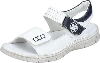 Rieker Femme V0852 Sandale, Blanc, 39 EU