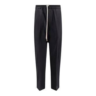 Rick Owens Homme, Pantalons, Noir, Taille: XL Drawstring Cropped Pantalons