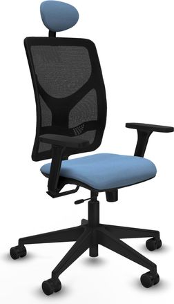 Piqueras y Crespo Stuhl f&uuml;r &Uuml;berwachungs- und Kontrollkabinen mit 3D-Armlehnen, h&ouml;henverstellbarer Lendenwirbelst&uuml;tze und festem Kopfteil, ausgestattet mit Syncro/Trasl