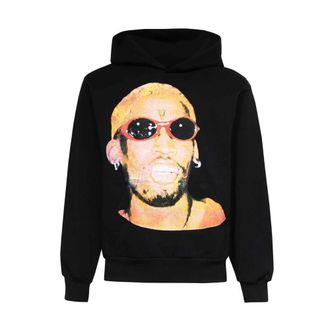 Vlone Bedruckter Hoodie - - Sweatshirts & Hoodies - Herren - Schwarzk - 2XL