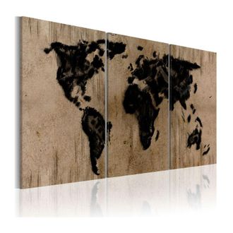 Paris Prix Paris Prix - Tableau Imprim&eacute; Carte du Monde en Encre 30 x 60 cm