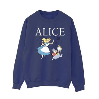 Disney Alice In Wonderland Follow The Rabbit Sweatshirt f&uuml;r Damen (Marineblau)