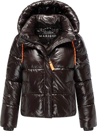 Marikoo Damen Winter Steppjacke Skyraa mit Kapuze & gl&auml;nzendem Design