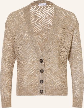 Brunello Cucinelli Brunello Cucinelli Strickjacke Mit Pailletten braun