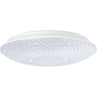 Brilliant lampe Nunya LED plafonnier 42cm blanc / chrome 1x LED 24W int&eacute;gr&eacute;e (1600lm, 3000K) &Eacute;chelle A ++ &agrave; E &Eacute;conomique et durable gr&acirc;ce &agrave;