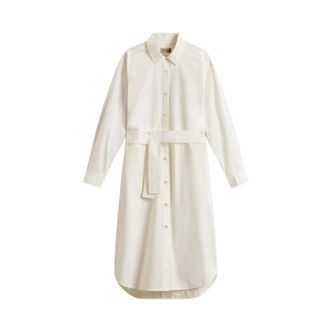 Woolrich Wei&szlig;e Baumwollhemdkleid - - Dresses - Damen - Wei&szlig; - L