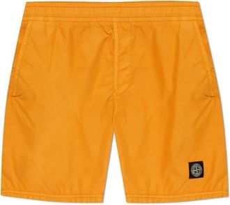 Stone Island Homme, Maillots de bain, Orange, Taille: XL Logo Swim Shorts