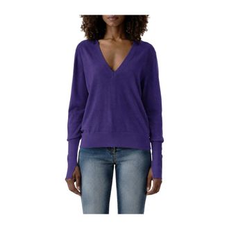 Patrizia Pepe V-Ausschnitt Strickpullover - - Knitwear - Damen - Lila - S