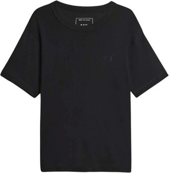 Yohji Yamamoto Femme, Tops, Noir, Taille: 42 FR T-shirt Slim &agrave; Manches Courtes