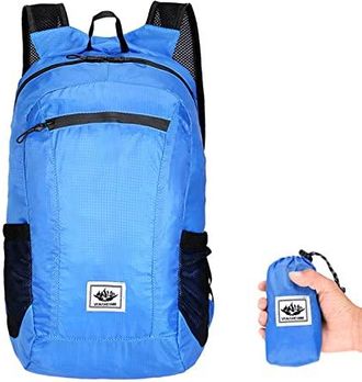 Generic Sac &agrave; dos &agrave; crochet sac &agrave; dos dext&eacute;rieur grande capacit&eacute; l&eacute;ger imprim&eacute; voyage sport sac &agrave; dos maternelle, bleu, taille unique