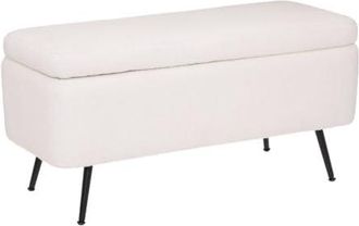 Atmosphera Atmosphera - Banc Coffre Aurora - Bois et métal - Blanc - 100x40 cm