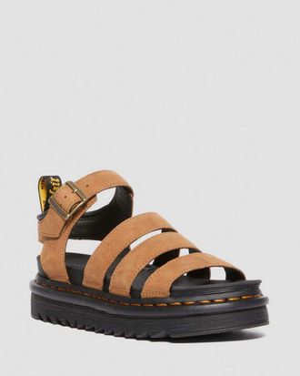 Dr. Martens Blaire Tumbled Nubuck Sandalen in Braun, Gr&ouml;&szlig;e: 36