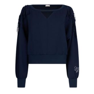 Liu Jo Femme, Sweatshirts et sweats &agrave; capuche, Bleu, Taille: 38 FR Long Sleeve Knitted Sweater